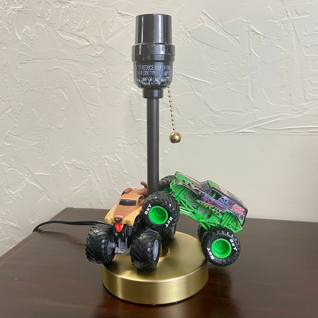 Monster Mutt and Grave Digger, Custom Lamp, Monster Truck Lamp - Etsy