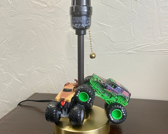 Monster Mutt and Grave Digger, Custom Lamp, Monster Truck Lamp - Etsy