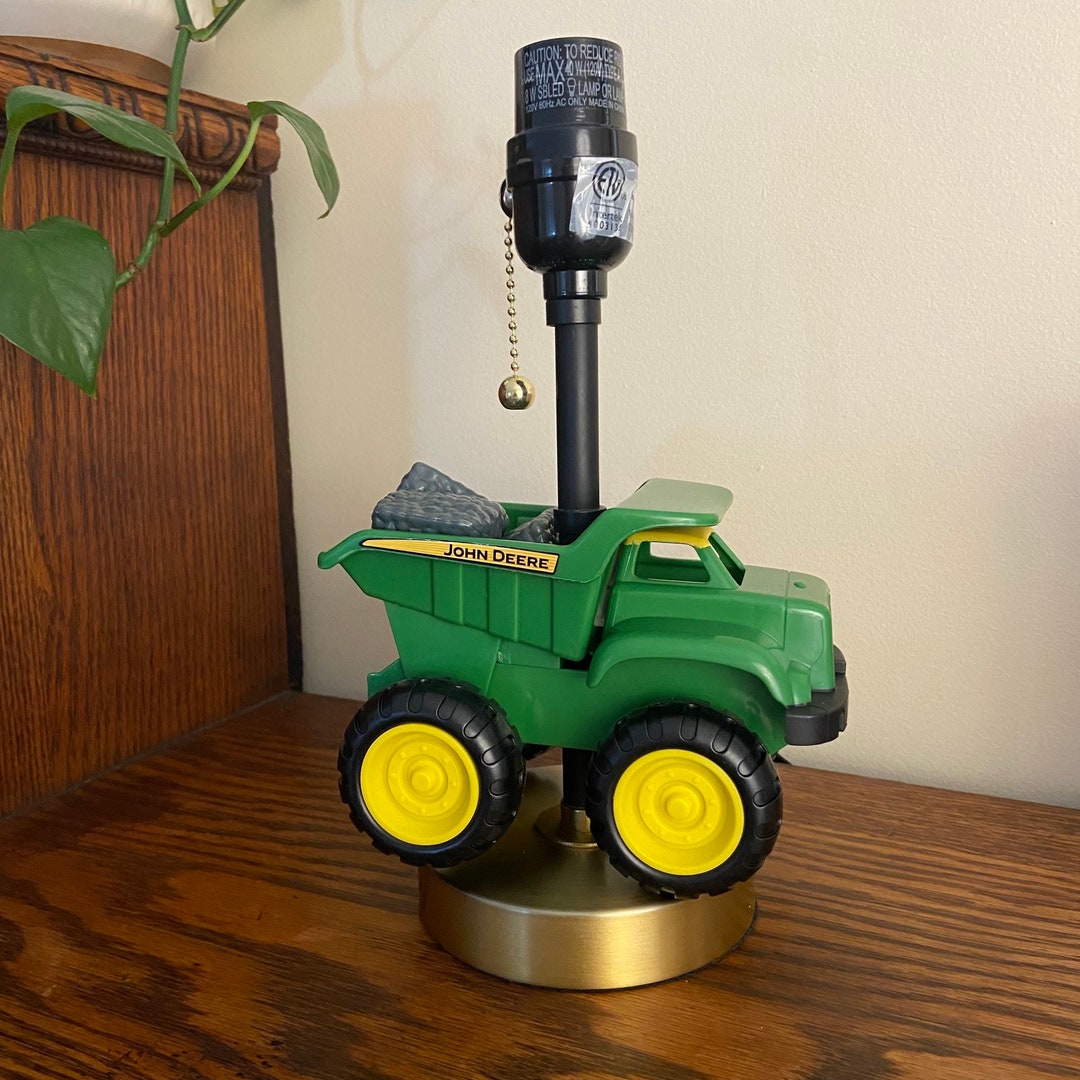 Custom Green Tractor Dumptruck Lamp, Bedroom Lighting Fixtures, Bedside ...