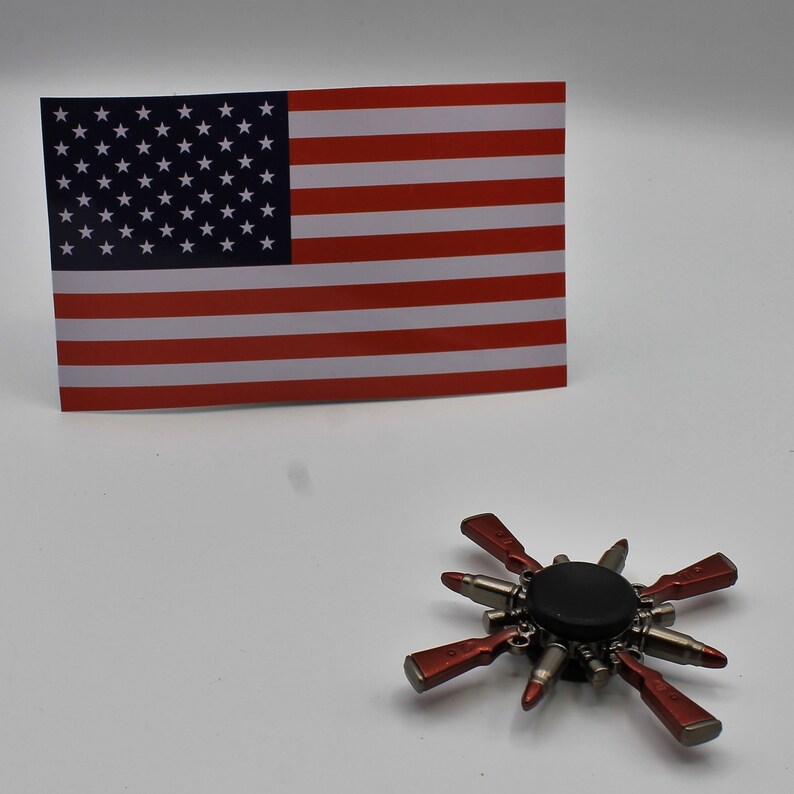 Fidget Spinner, Metal, Red Rifle, Stress Relief Toy - Etsy