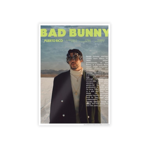 Bad Bunny Poster - Etsy
