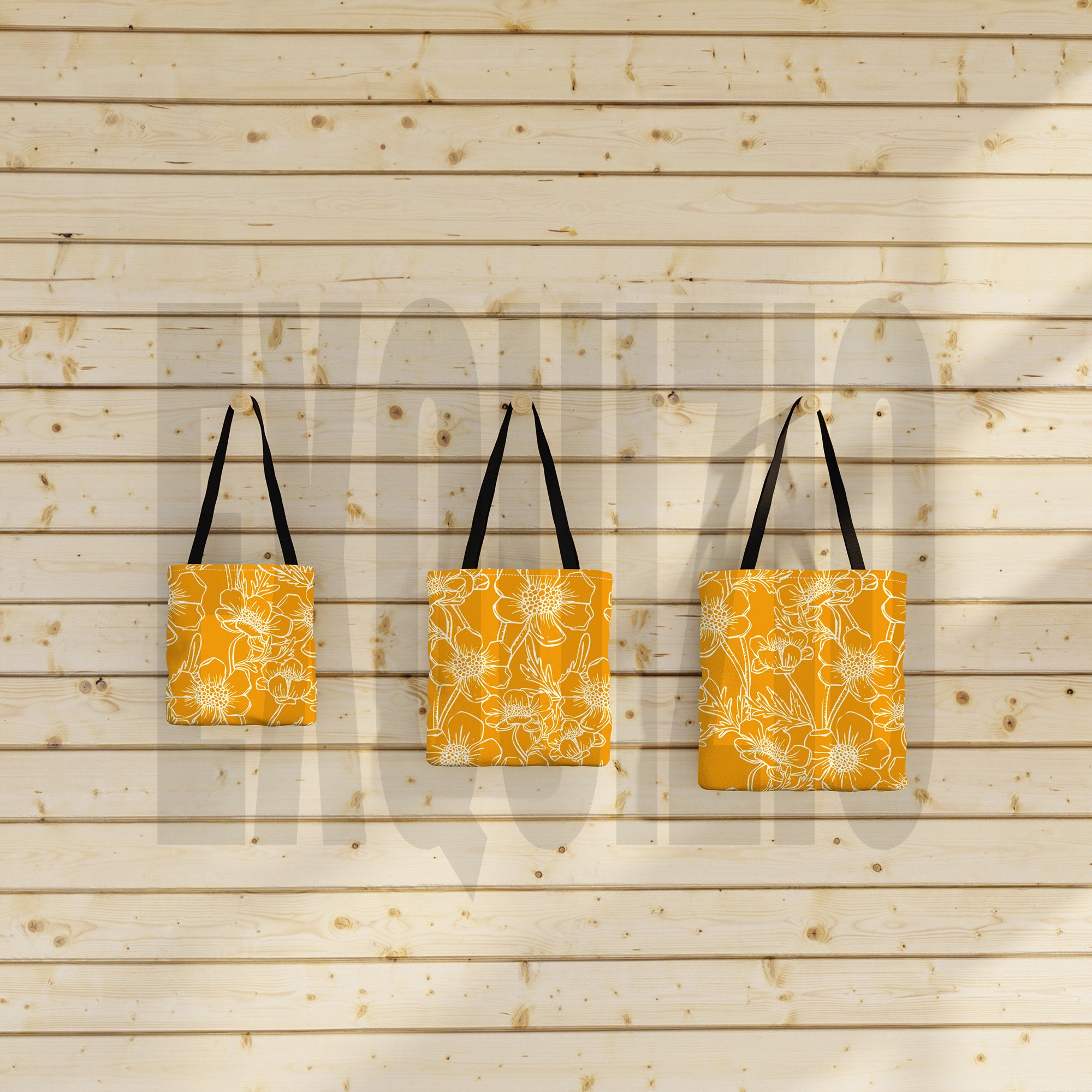 AOP Tote Bag Size Chart Mockup Printify All Over Print Black Handle ...