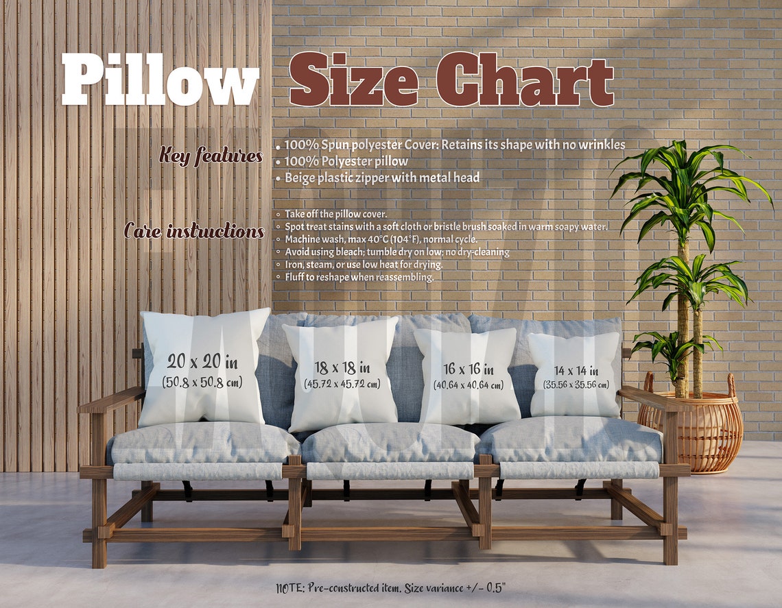 Printify Pillow Size Guide Mock up Printify Spun Polyester Square ...