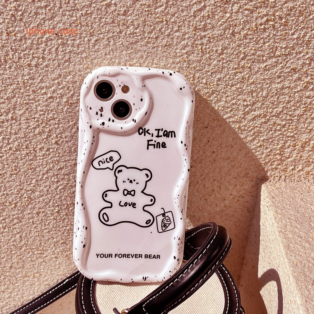 Simple Cute Stick Figure Bear Phone Case for Iphone 14 13 12 - Etsy