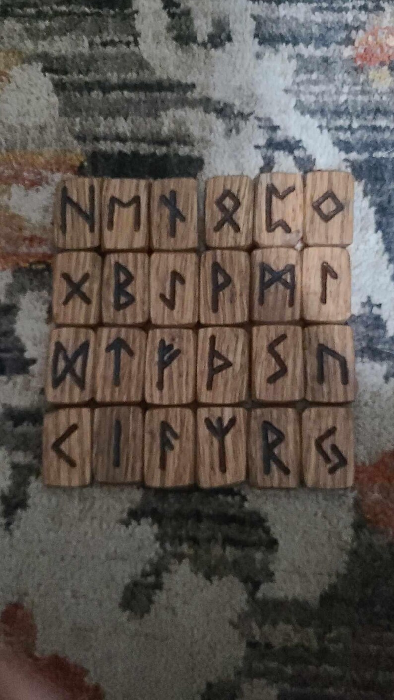 Handcrafted Elder Futhark Rune Set Wooden Runes for Divination, Casting ...