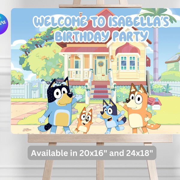 Bluey Digital Birthday Backdrop - Etsy