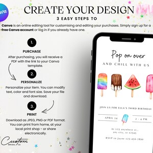 Editable Popsicle Birthday Invitation Popsicle Birthday Invite Pop on ...