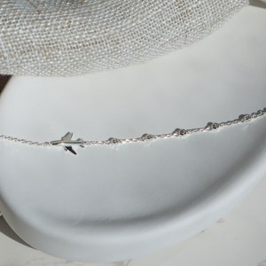 Silver Airplane Bracelet, Airplane Bracelet, Aviation Bracelet, Flight Attendant Gift, Silver ...