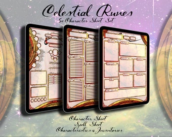 Dnd 5e Character Sheet Set - Celestial Runes (lifespring) - Optimized ...