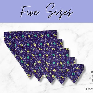 Reversible Over the Collar Pet Bandana: Alien & Planet Design - Etsy