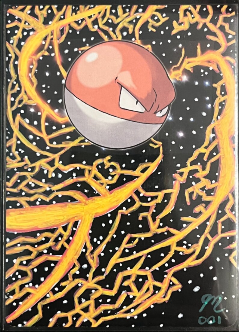Acrylic Painted Full Art Pokemon Card overclocking Voltorb - Etsy