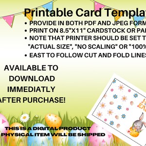 Printable Easter Card, Printable Card, Download, Digital Easter Card ...