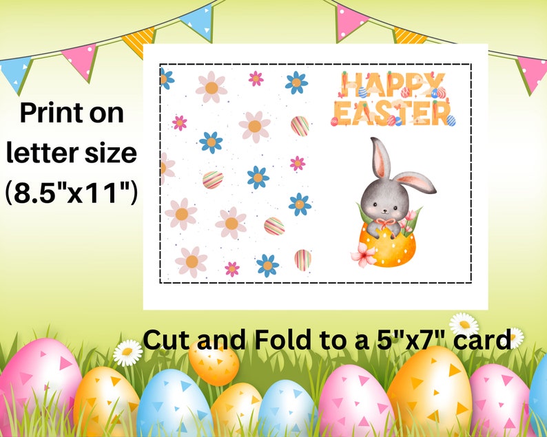 Printable Easter Card, Printable Card, Download, Digital Easter Card ...