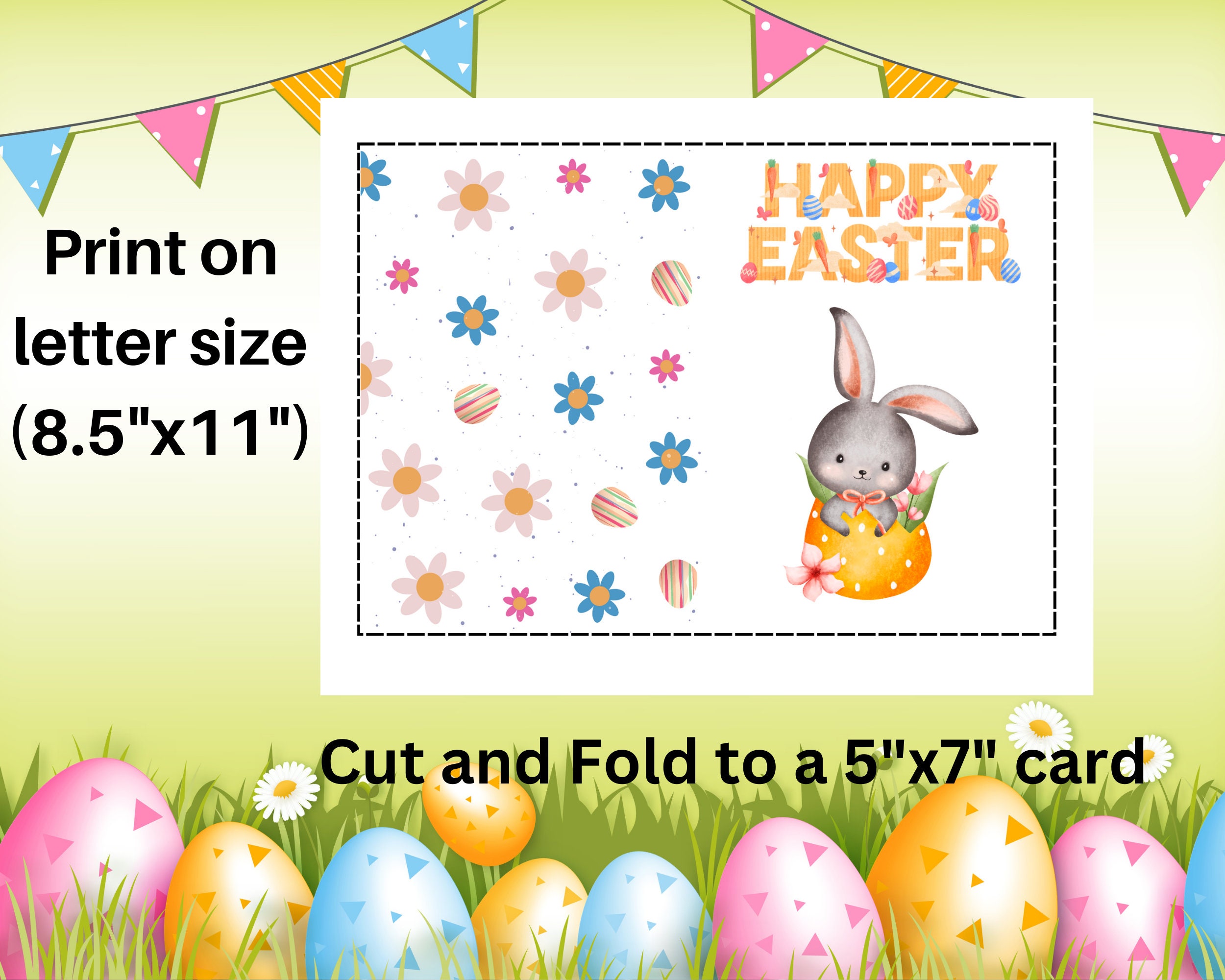 Printable Easter Card, Printable Card, Download, Digital Easter Card ...