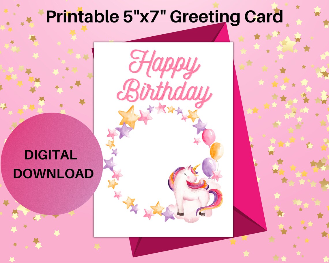 Printable Birthday Card, Printable Card, Download, Digital Birthday ...