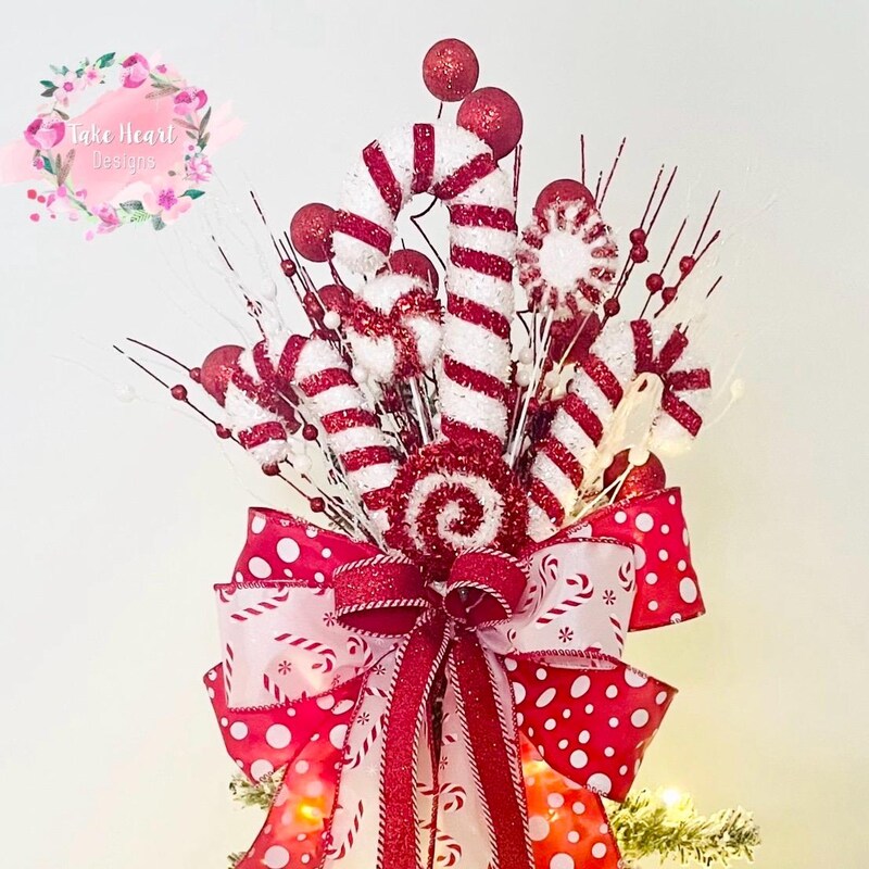 Candy Cane Tree Topper - Etsy