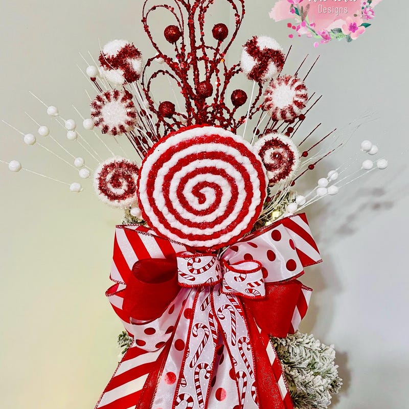 Candy Cane Tree Topper - Etsy