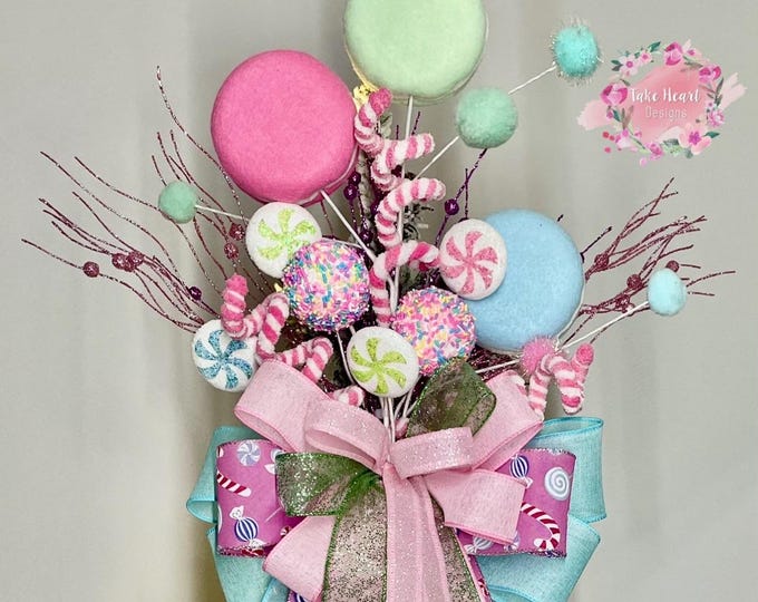 Candyland Pastel Christmas Tree Topper, Candy Tree Topper, Cakepops ...