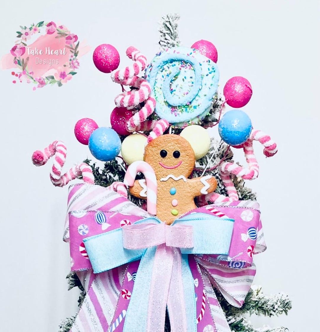 Candyland Gingerbread Tree Topper, Pastel Tree Topper, Gingerbread Tree ...