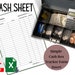 Cash Sheet Simple PDF or Excel Cash Box Insert Cash Reconciliation Form ...