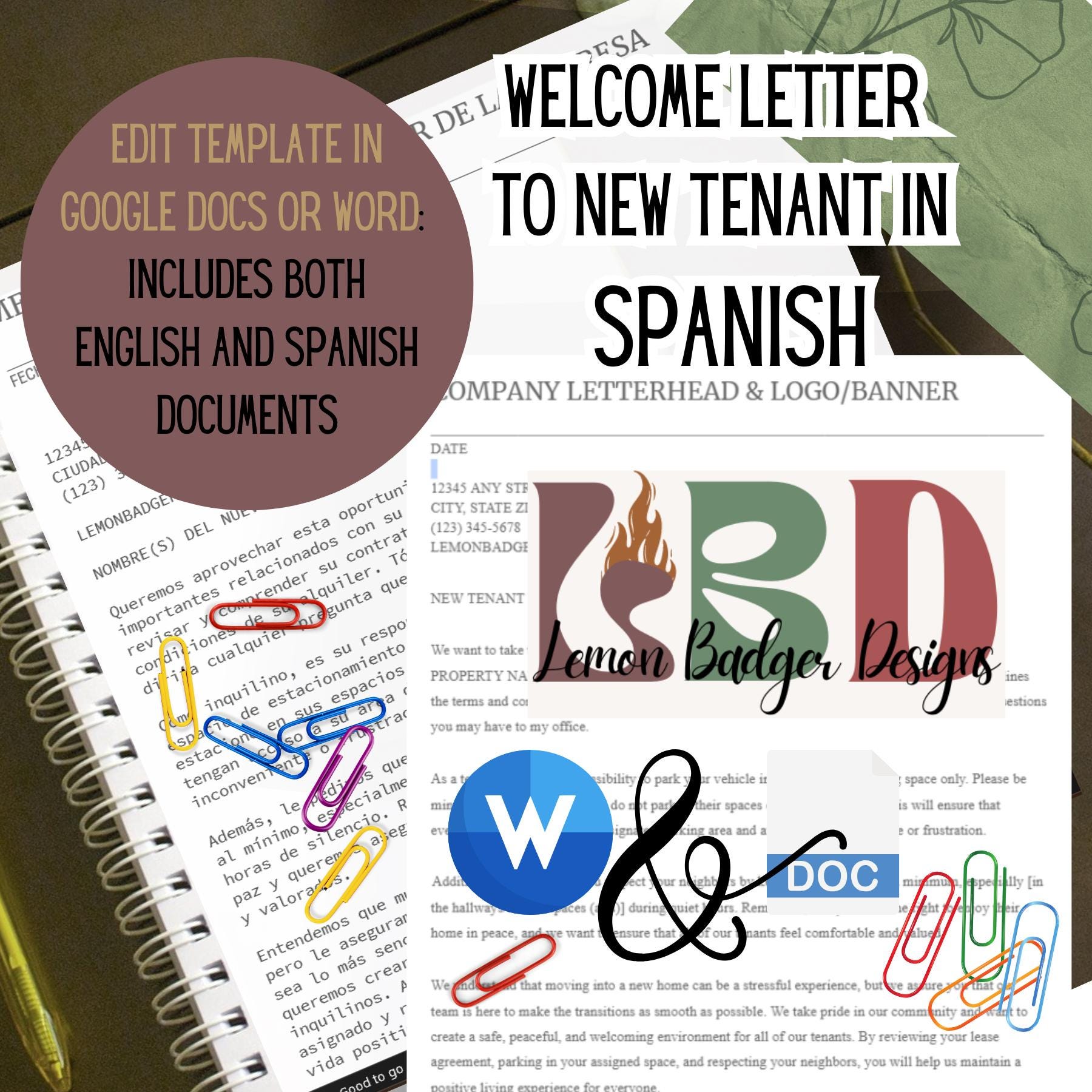Spanish New Resident Welcome Letter Property Management Template EDIT ...