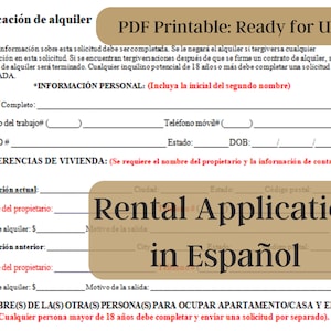 Spanish Rental Application, Screen or Verify Tenant, Property ...