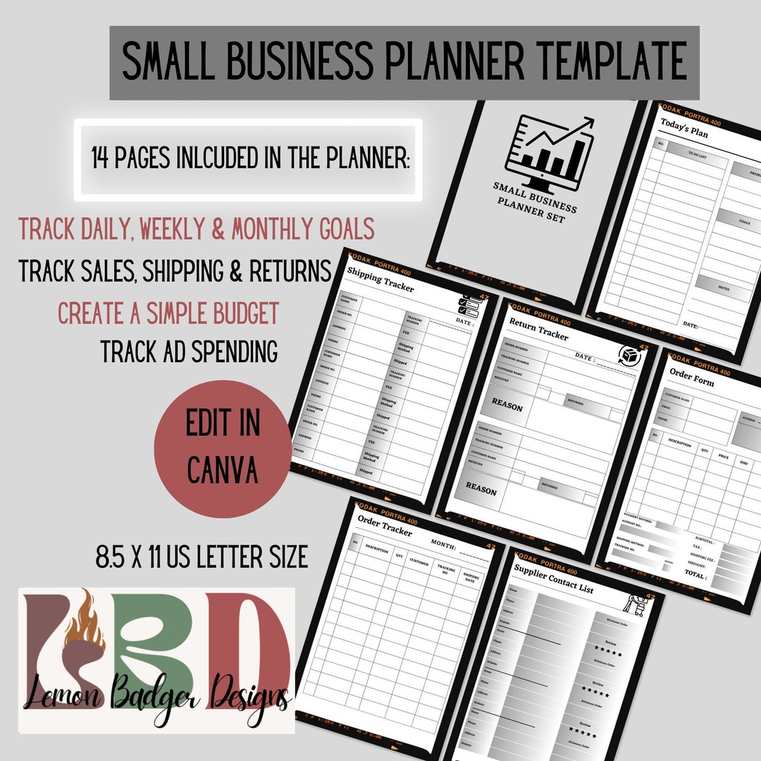 Small Business Planner Template Customizable Planner Printable Small ...