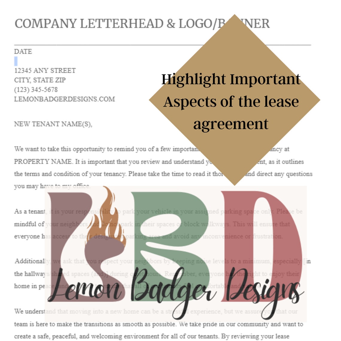 New Tenant Welcome Letter Property Management Landlord Template EDIT in ...