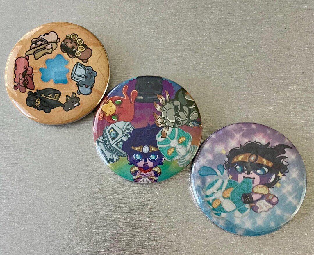 Stardust Crusaders Buttons Buy 1 or ALL 3 Starplatinum, Part 3 Stands ...