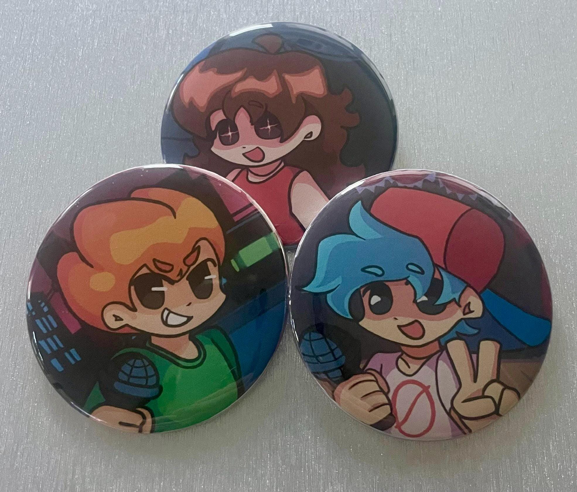 FNF Friday Night Funkin' 3 Button Set BF, GF, and Pico - Etsy