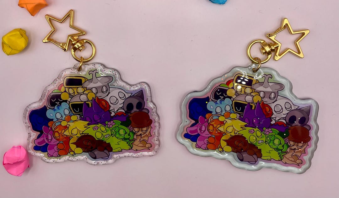 SPRUNKI Cuddle Pile KEYCHAIN!!!!|| 3 Inch Sparkly Keychain ...