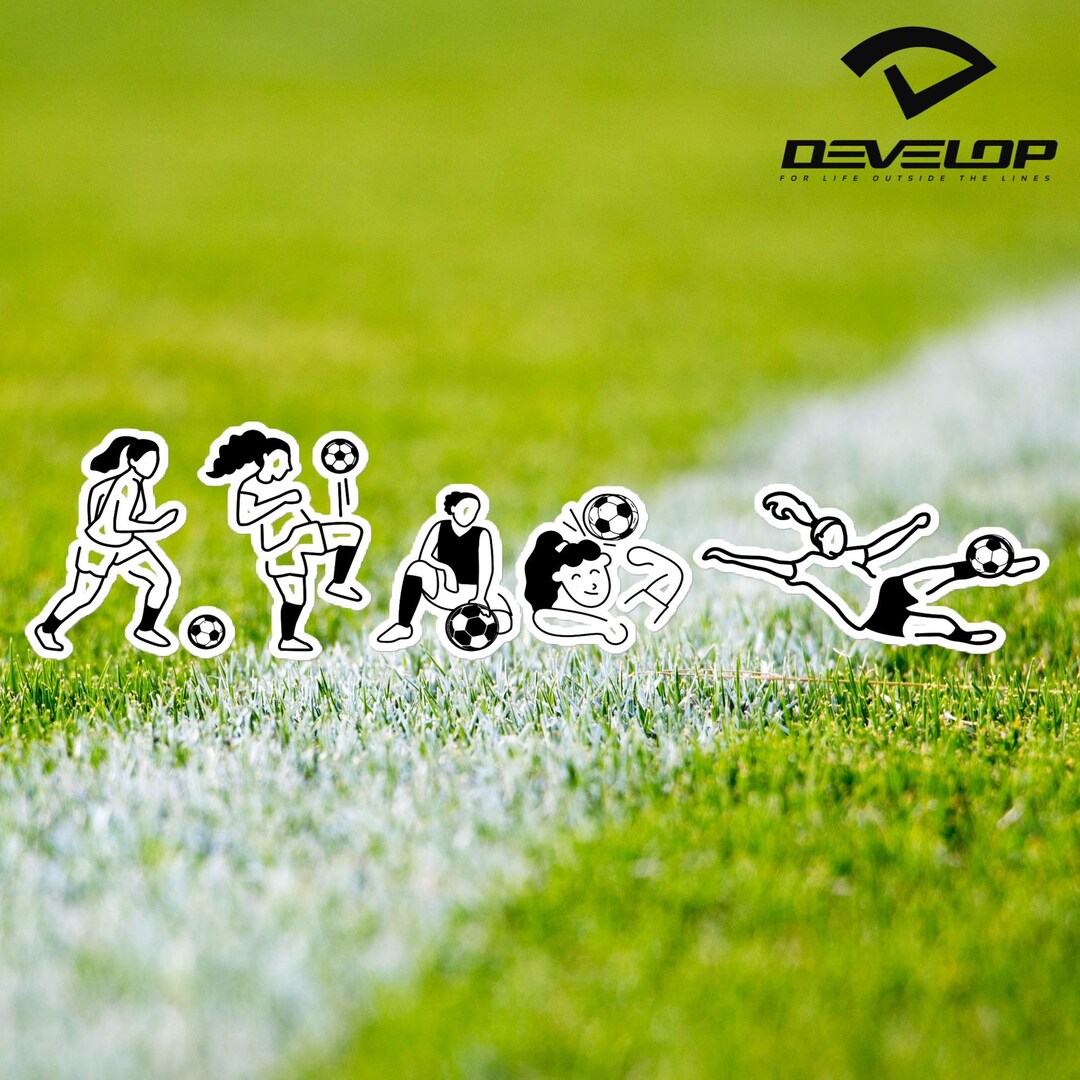 Female Soccer Player Sticker Pack - Bubble-free Soccer Stickers - Etsy