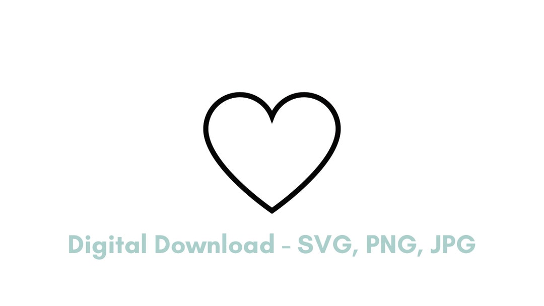 Heart Outline SVG Graphic - Etsy