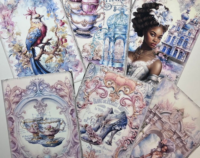 Baroque Scrapbook Paper Set Vintage Baroque Paper Baroque Black Women ...