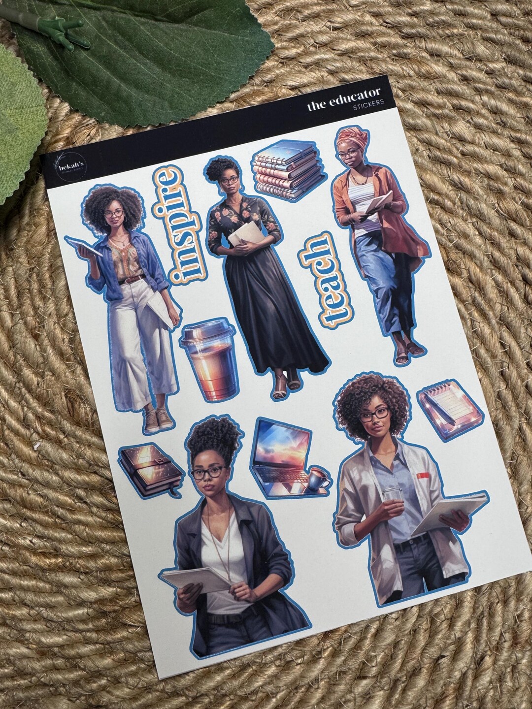 Black Girl Teacher Stickers | Teacher Stickers | Black Girl Planner ...