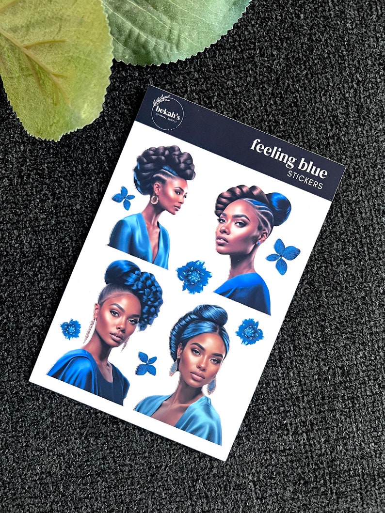 Blue Stickers Black Girl Stickers Black Girl Planner & Journaling ...