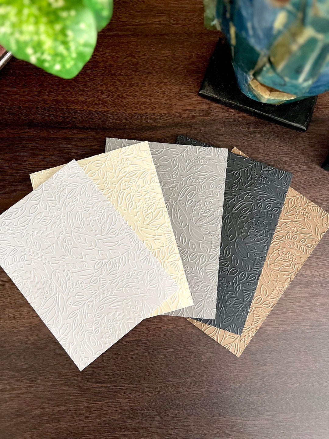 Floral Embossed Paper | SET OF 5 - Etsy
