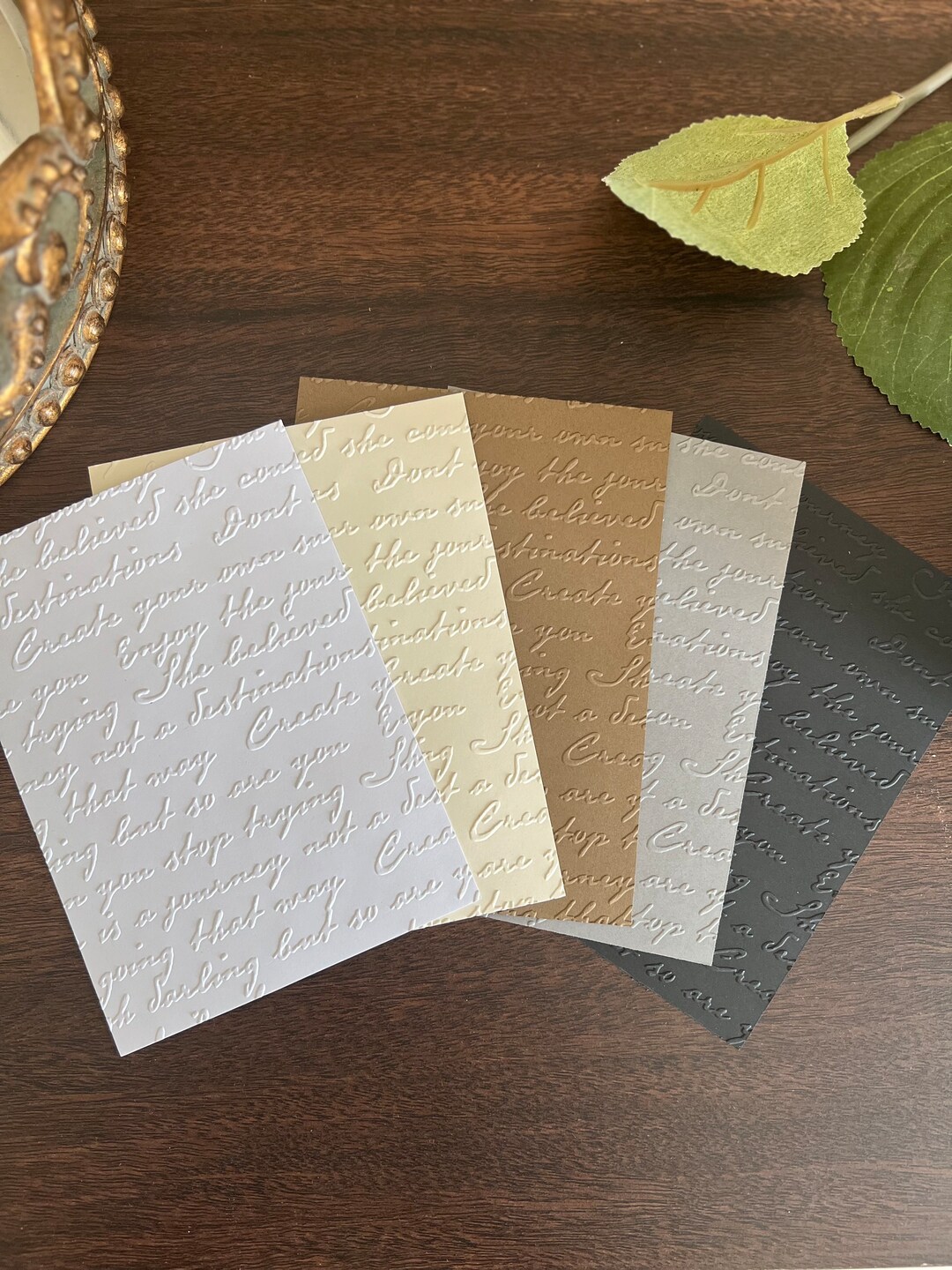 Handwriting Embossed Paper | SET OF 5 - Etsy