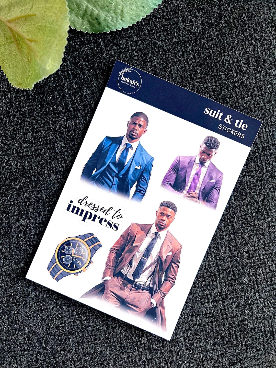 Black Man Stickers | Suit and Tie Stickers | Black Man Planner ...