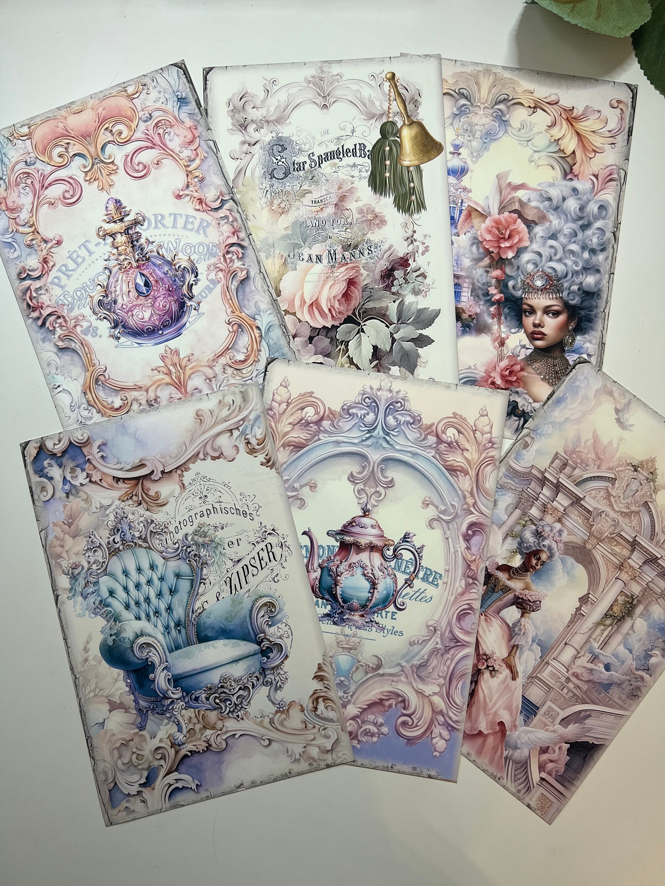 Baroque Scrapbook Paper Set Vintage Baroque Paper Baroque Black Women ...