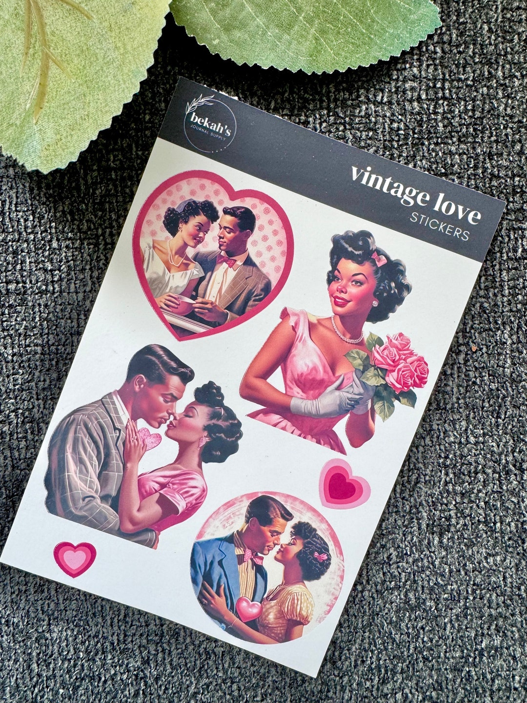 Black Retro Stickers | Black 50s Stickers | Black Love Stickers | Black ...