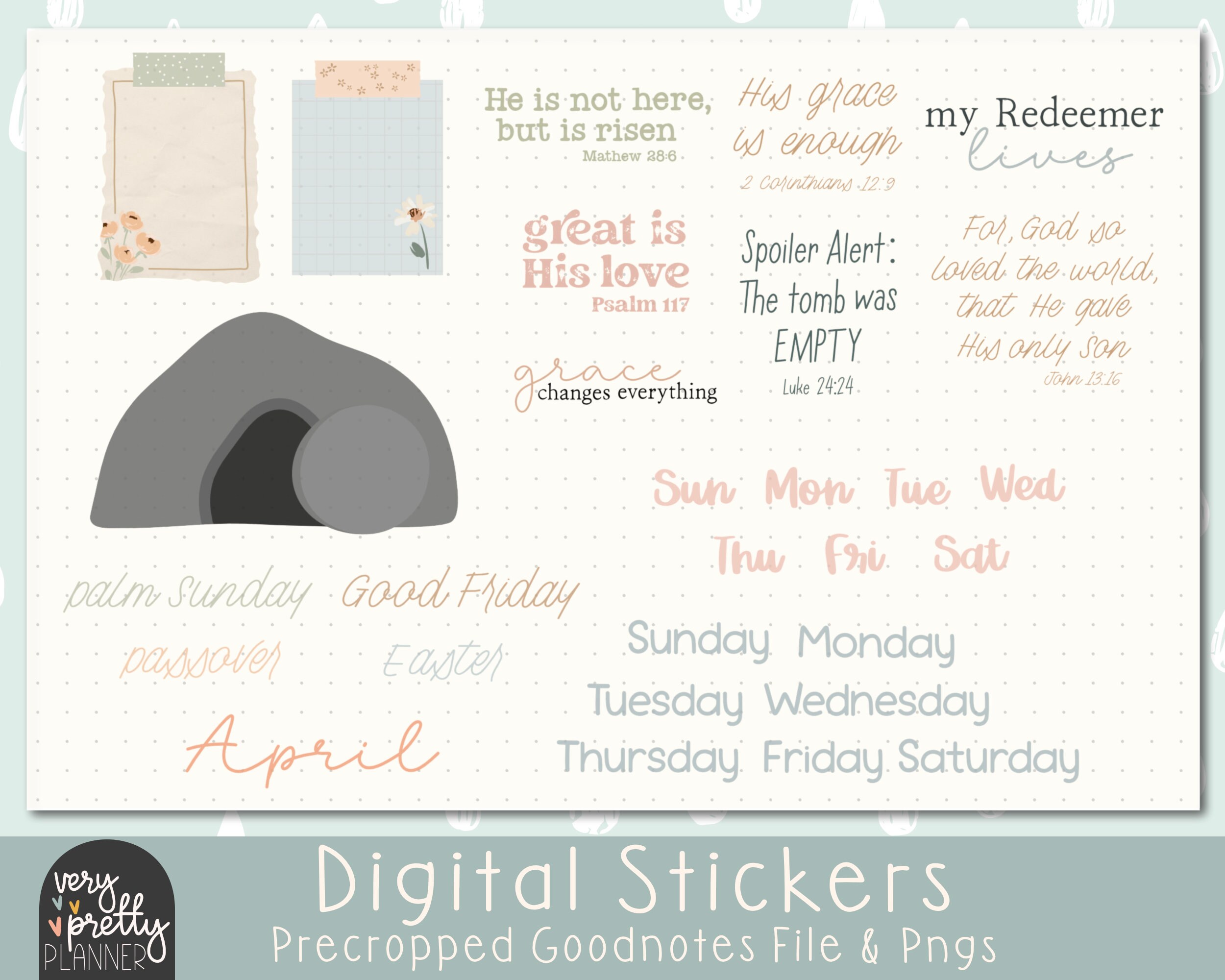 Bible Journaling Digital Stickers, Christian Stickers for Goodnotes ...
