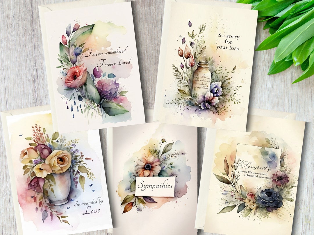 Sympathy Card Set, Multi-design Greeting Cards (5-pack), Blank Inside ...