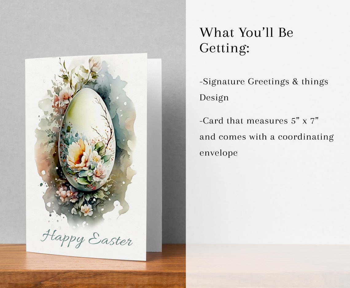 Personalized Easter Card for Her Him. Custom Hand Painted Easter Egg ...