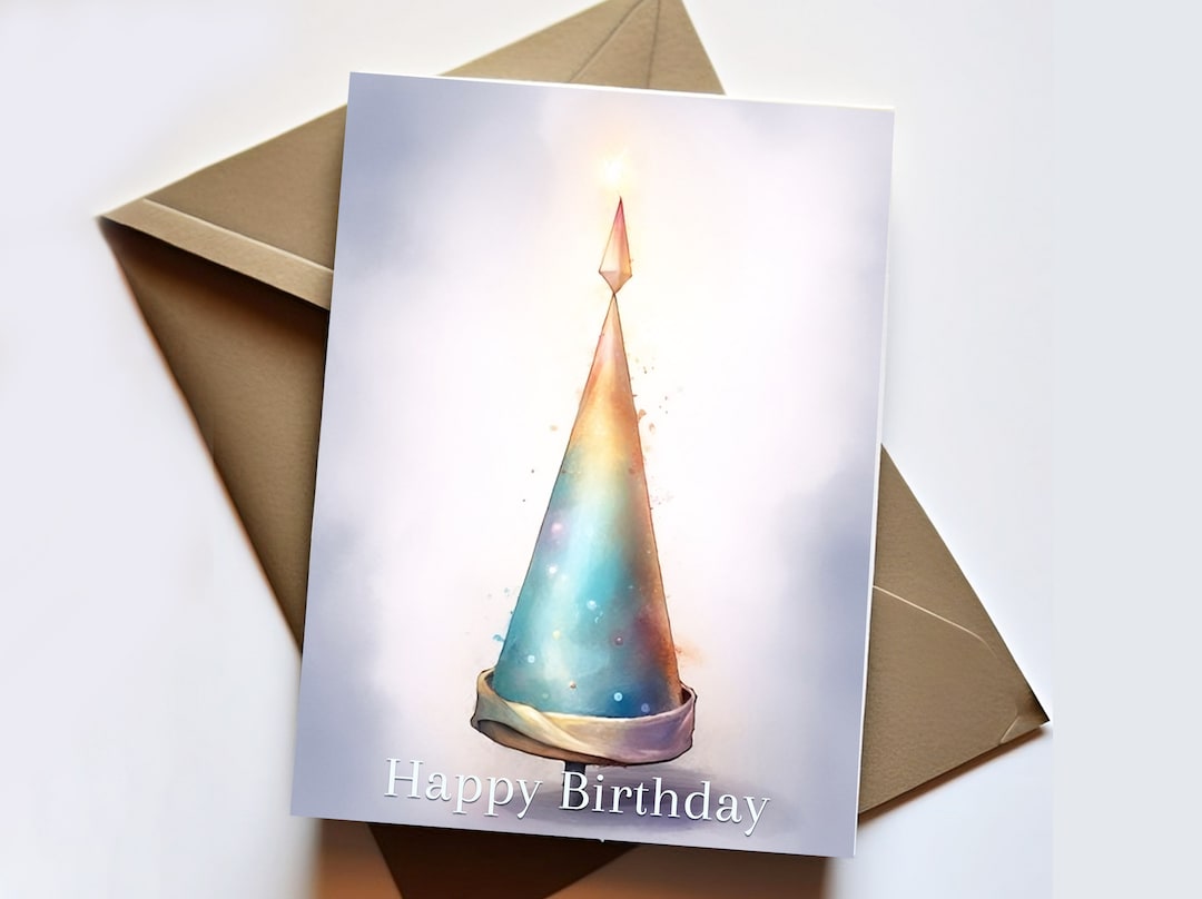 Hand Illustrated Happy Birthday Card, Birthday Hat Card, Hat Card, Gift ...