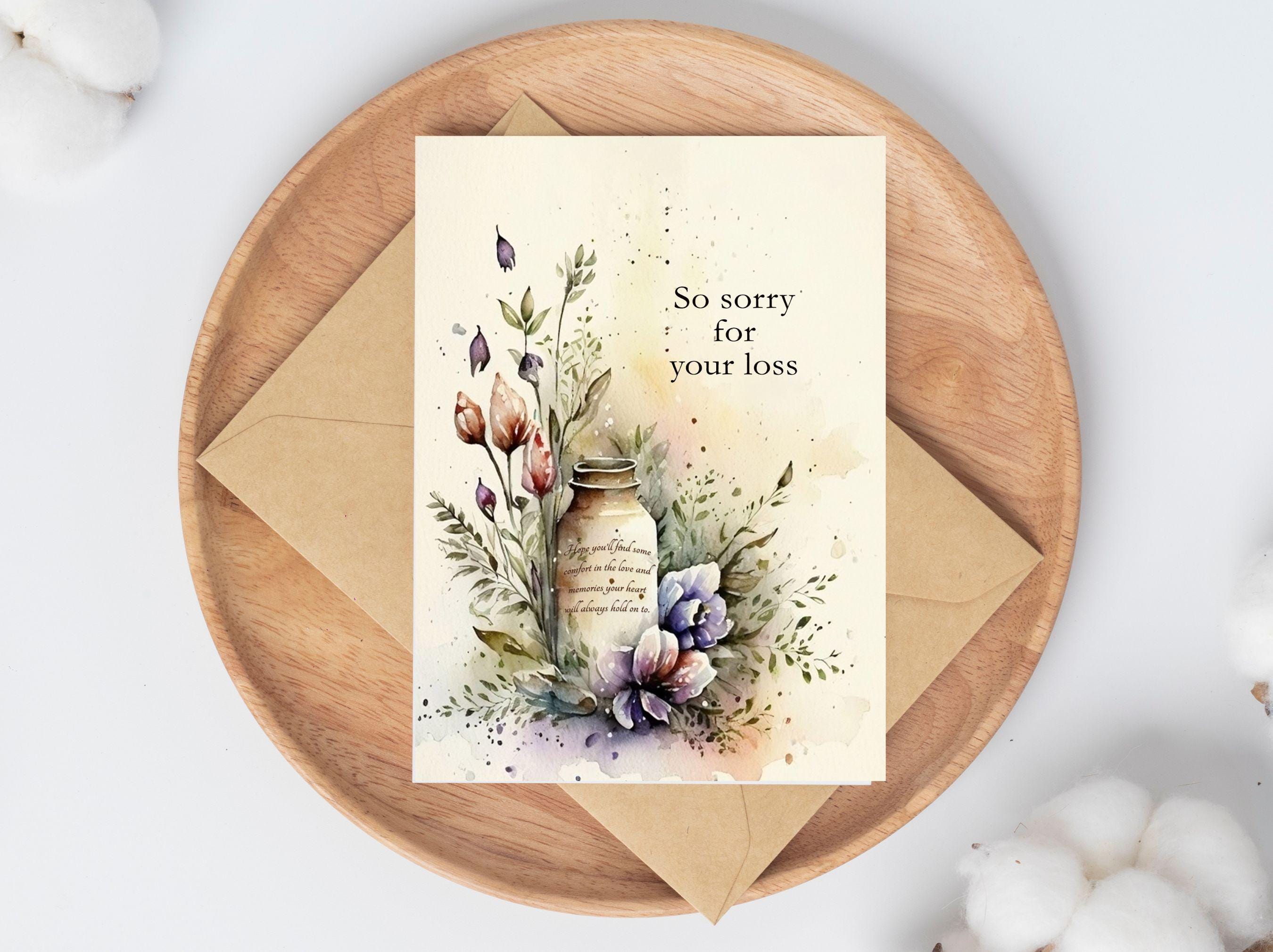 Digital Sympathy Printable Card Set, Multi-design Greeting Cards (5 ...