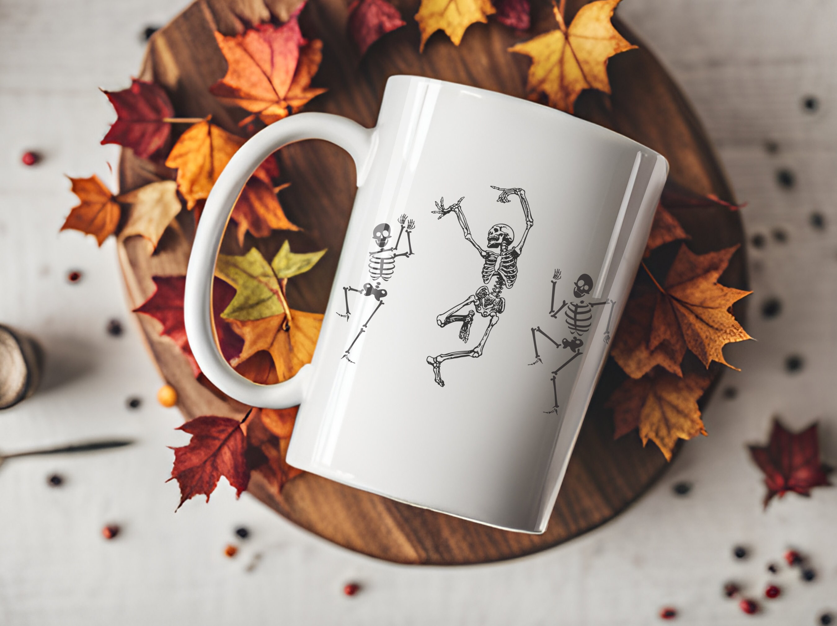 Dancing Skeletons Mug, Halloween Mug, Halloween Theme Funny, Skeleton ...