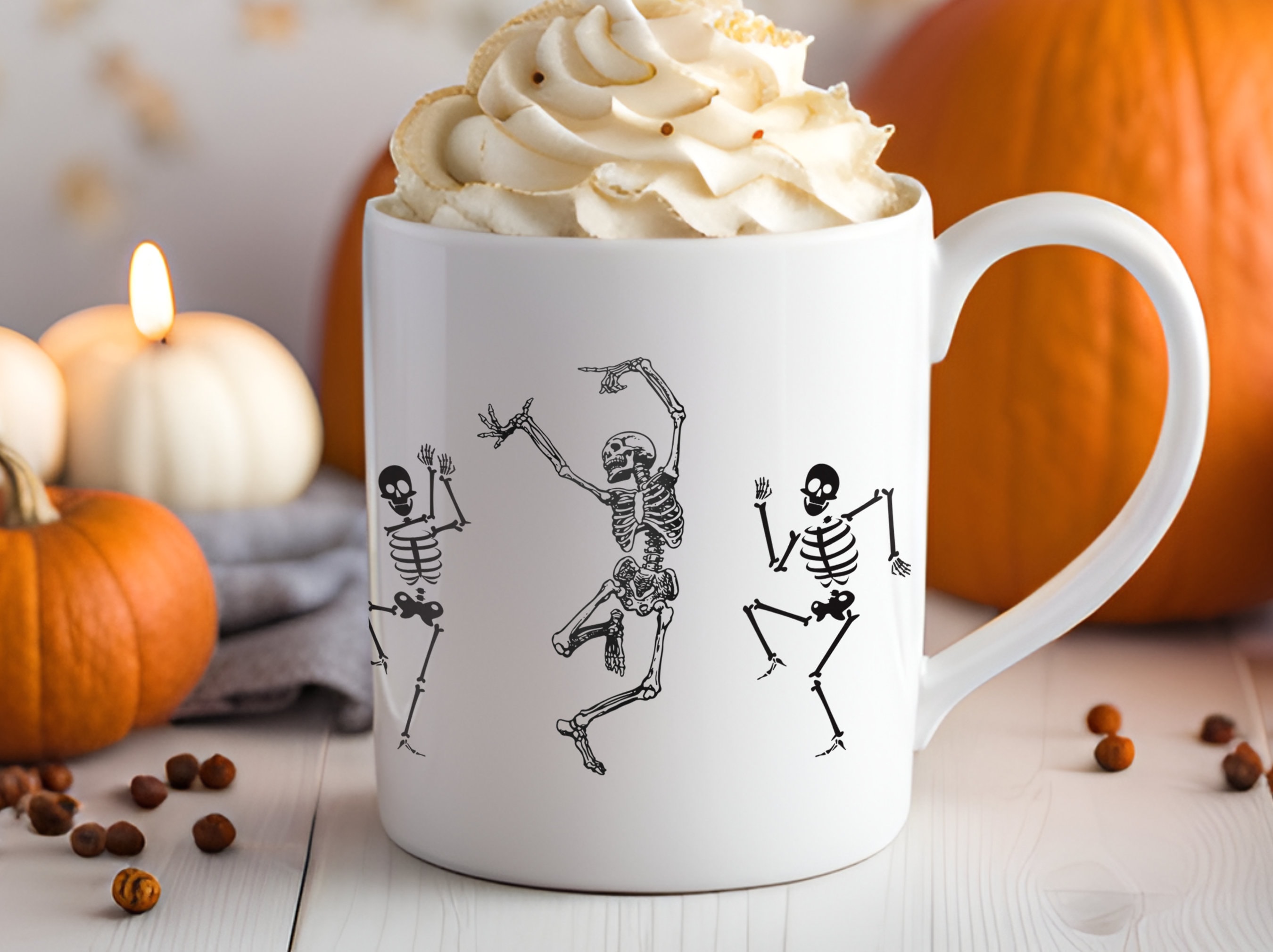 Dancing Skeletons Mug, Halloween Mug, Halloween Theme Funny, Skeleton ...
