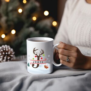 Custom Christmas Monogram Mug, Custom Personalized Cup, Family Monogram ...
