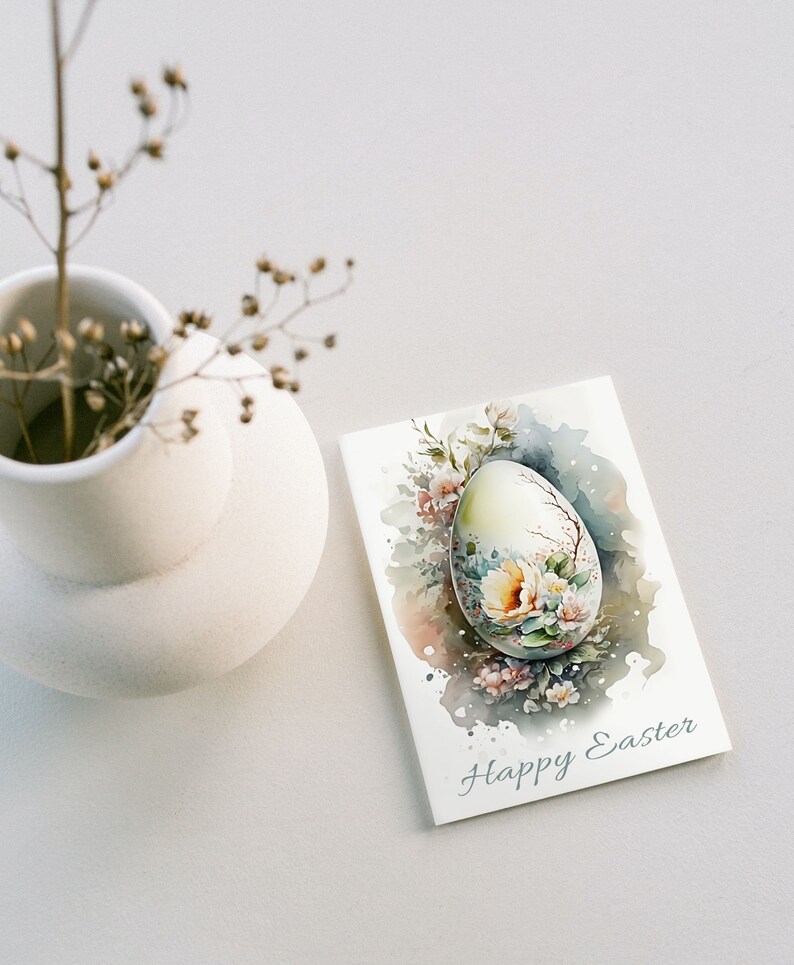 Personalized Easter Card for Her Him. Custom Hand Painted Easter Egg ...